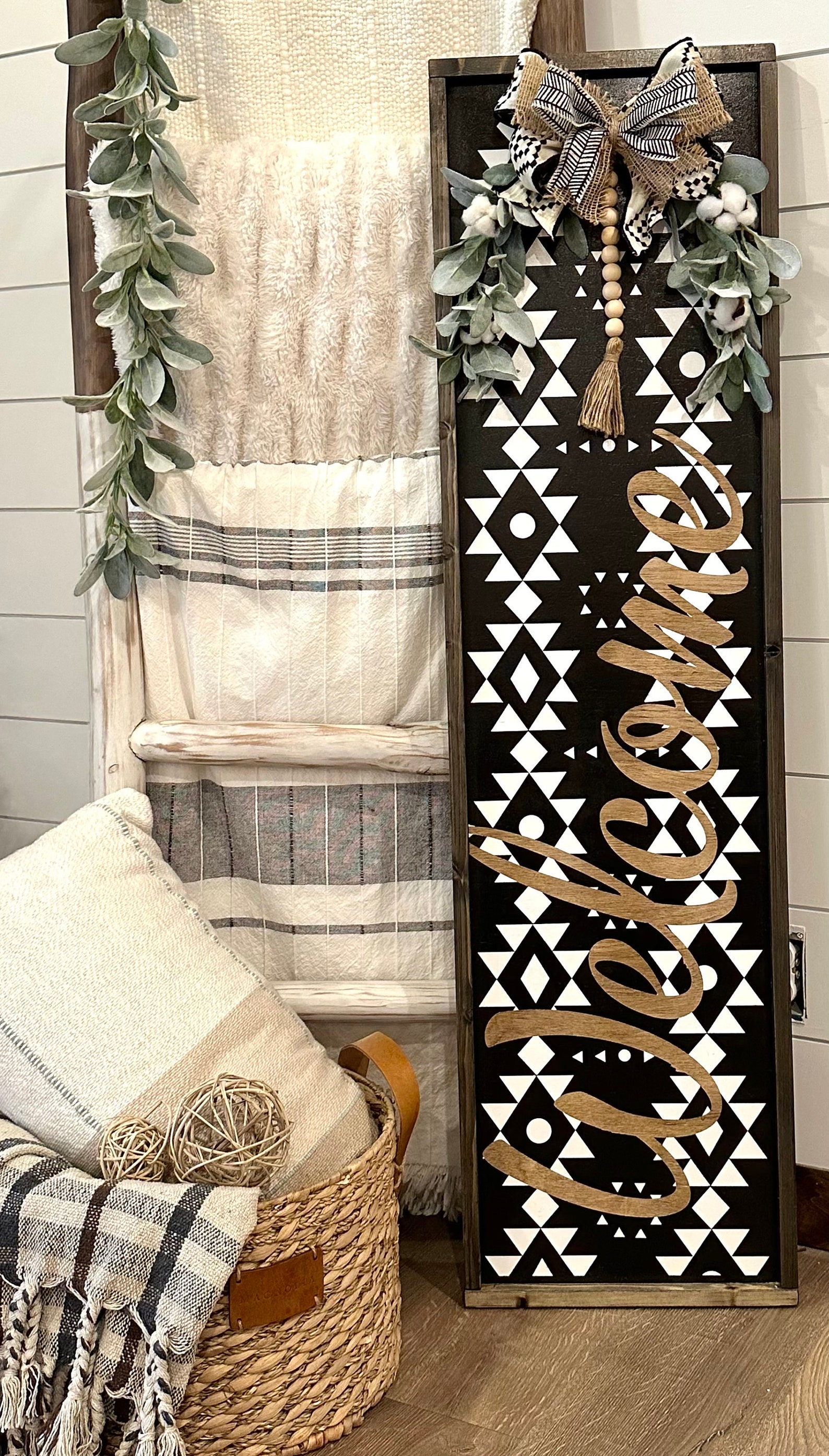 Aztec Welcome Door Leaner - Etsy