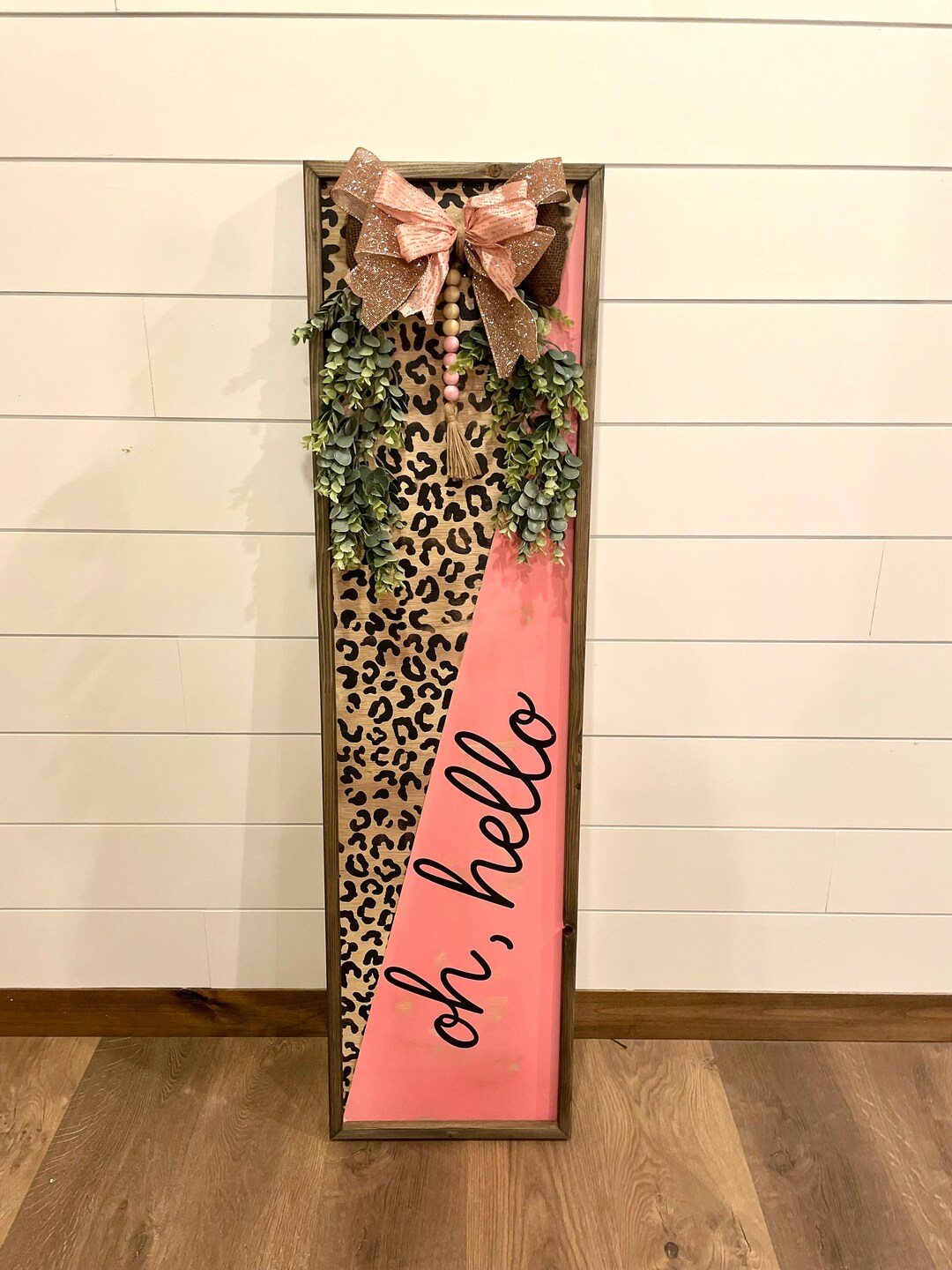 Pink/ Cheetah Print Door Leaner - Etsy