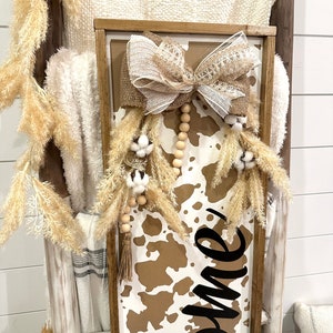 Welcome Cow Print Porch Leaner - Etsy