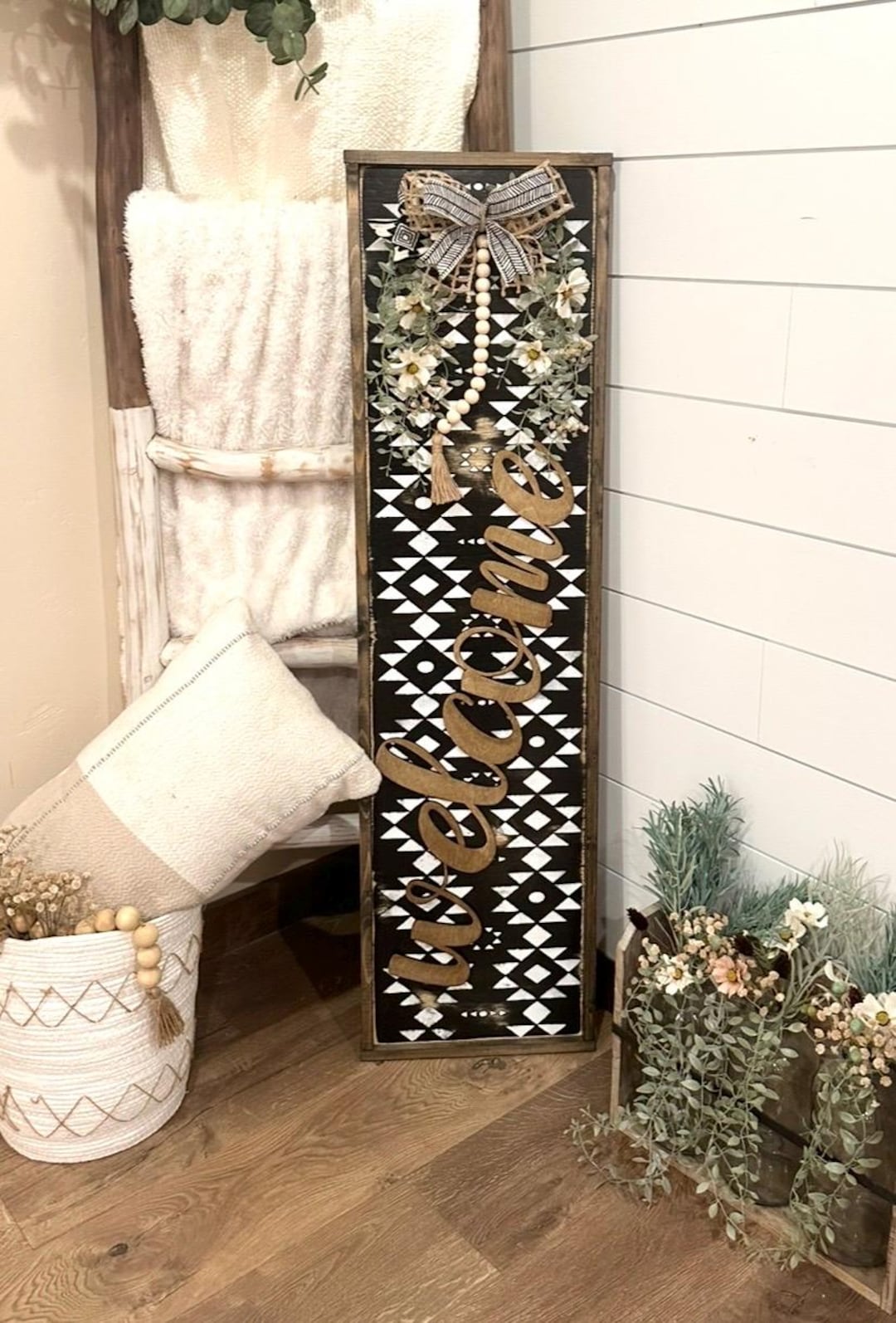 Aztec Welcome Door Leaner - Etsy