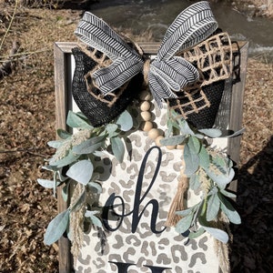 Oh Hello Cheetah Print Door Leaner - Etsy