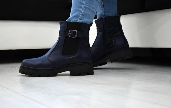 Zapatos Y Botas Azul Marino Botas Tacón Azul Marino Varela Zapatos