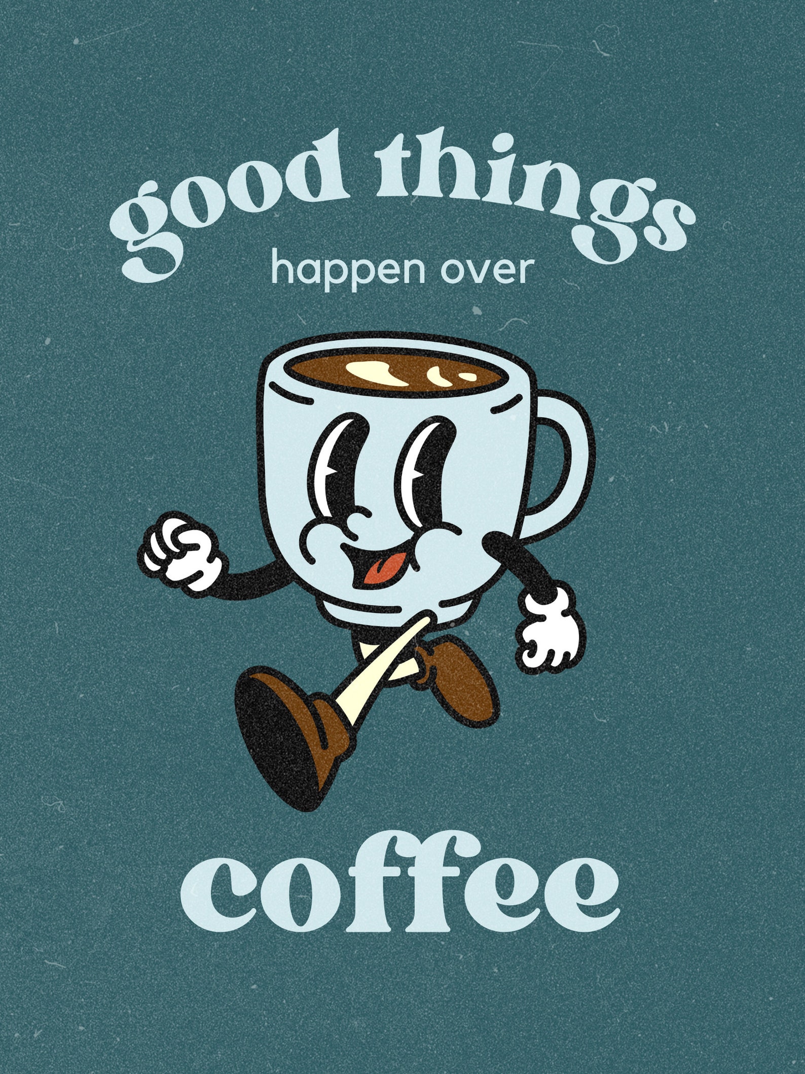 Retro Blue Coffee Print Instant Download - Etsy