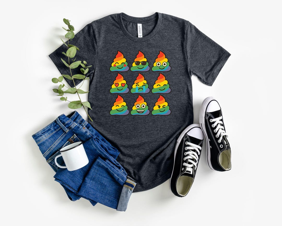Rainbow Poop Emoji Shirt | Emoji Present | Emoji Gift | Poop Shirt ...