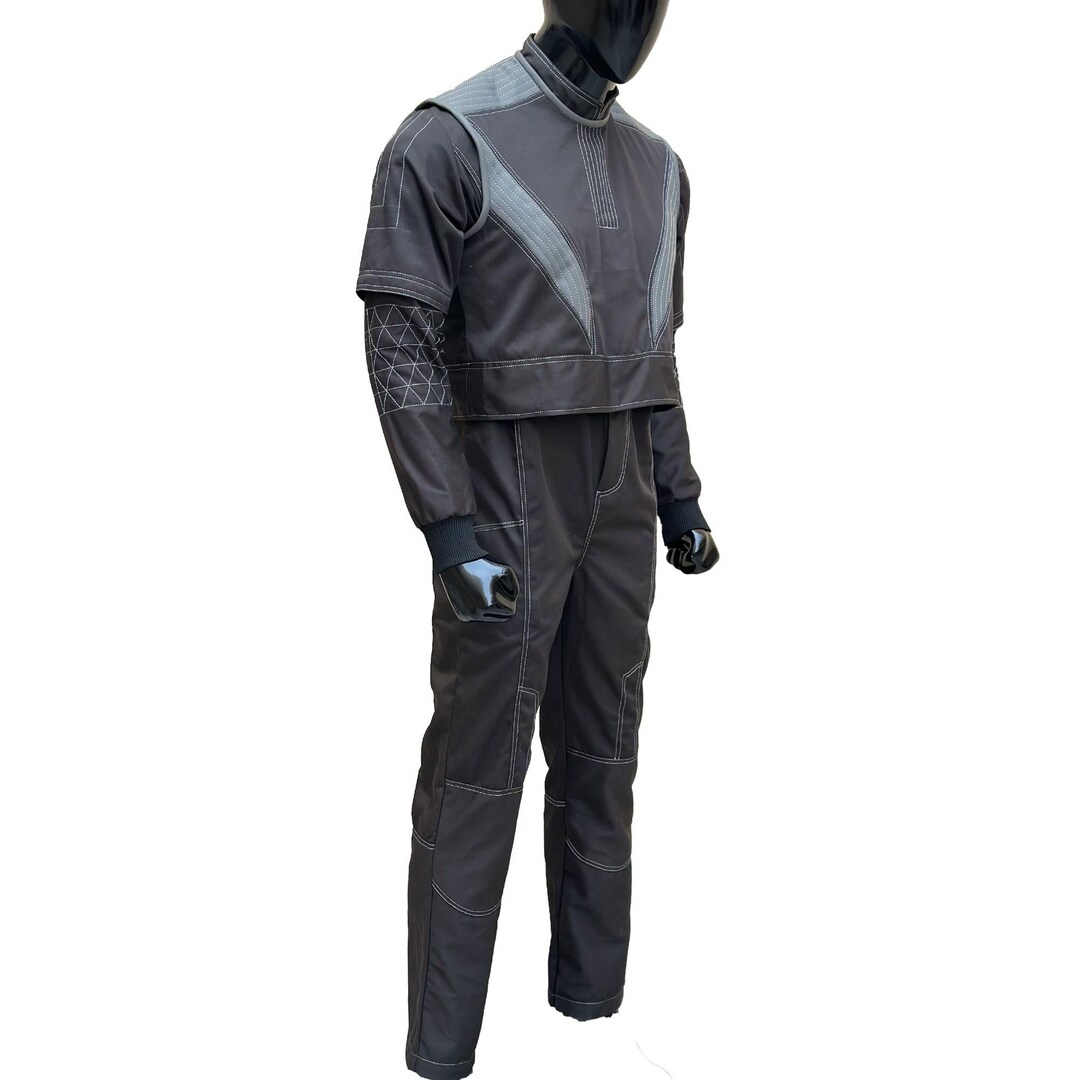 Inspired by Mandalorian Star War Custom Dark Grey Flight Suit With Vest ...