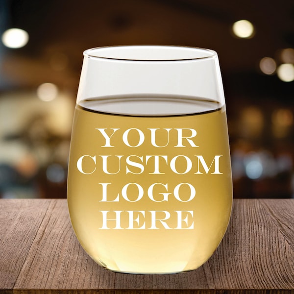 Custom Wine Glasses With Logo Etsy