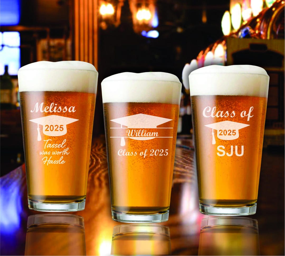 Graduation Pint Beer Glass Favors, 2026 Graduate School Favor ...