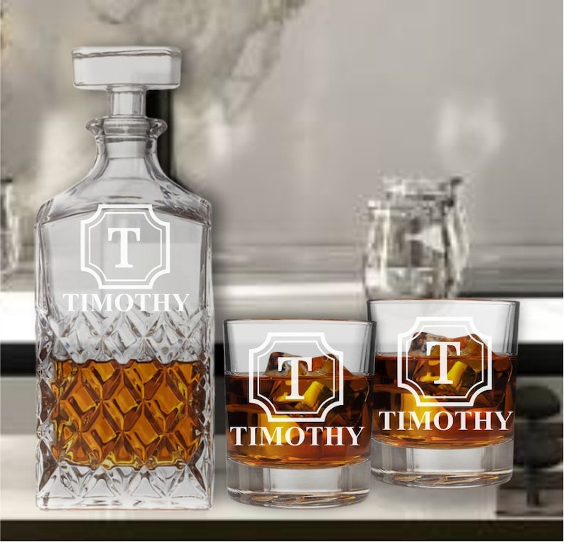 Whiskey Decanter Set - Unique Gift for Dad, Husband - Fathers Day ...