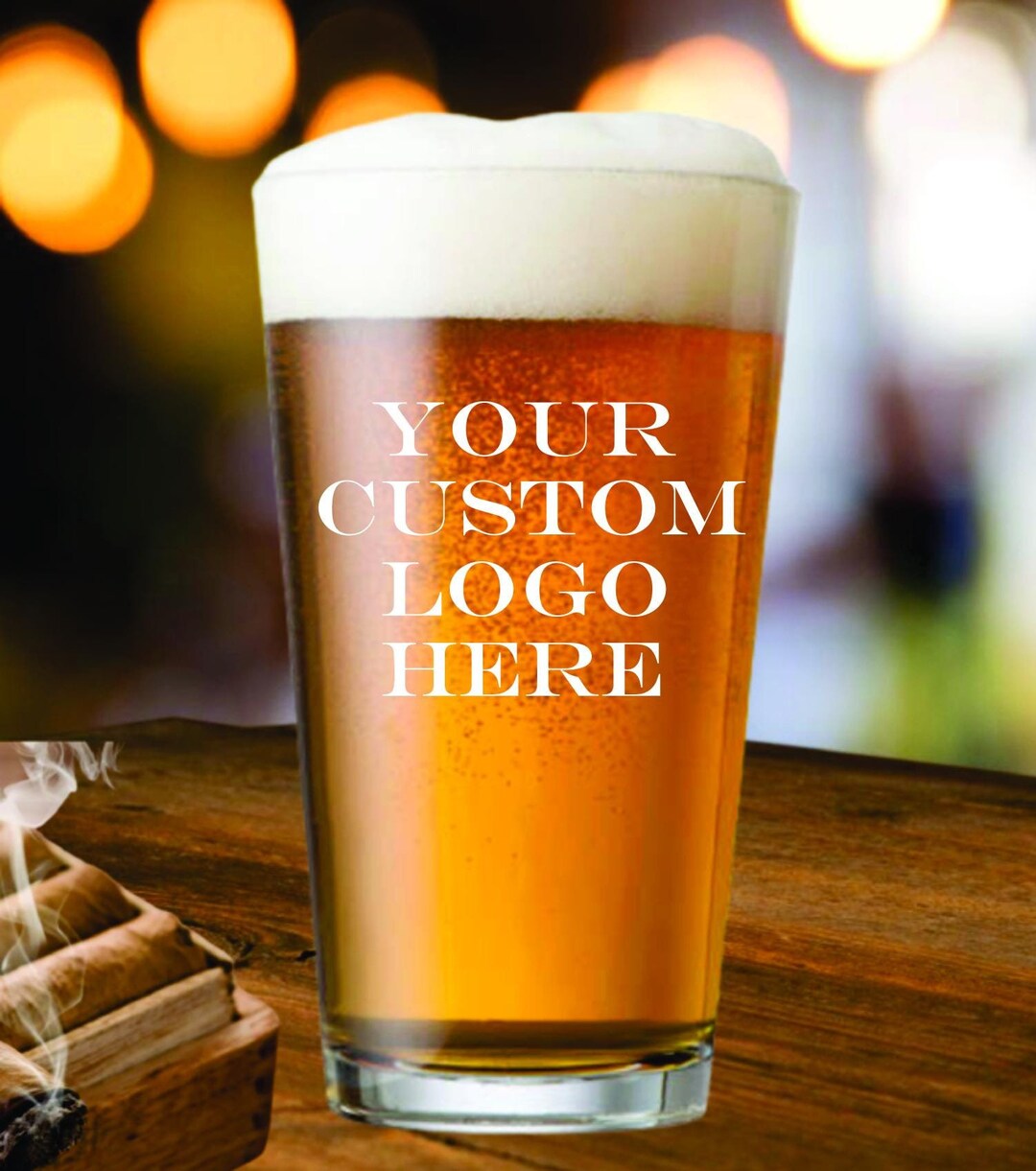 12 Pc Set Custom Logo Pint Beer Glasses - Laser Engraved - Corporate ...