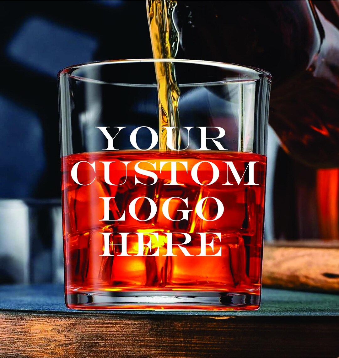Set of 12 Custom Logo Whiskey Glasses - Laser Engraved - Corporate ...
