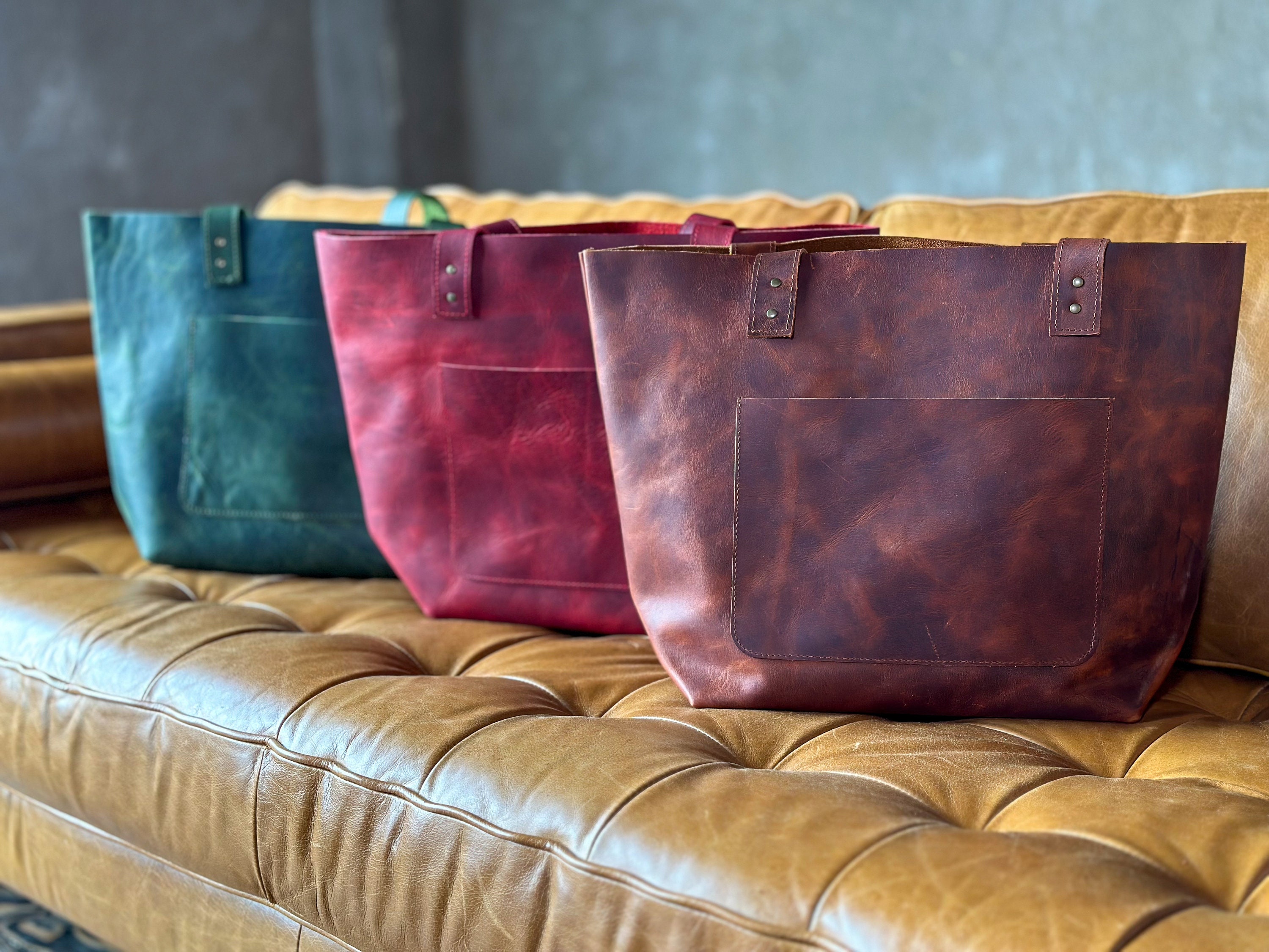 Premium Leather Custom Tote Bag Purse Personalized Monogram - Etsy