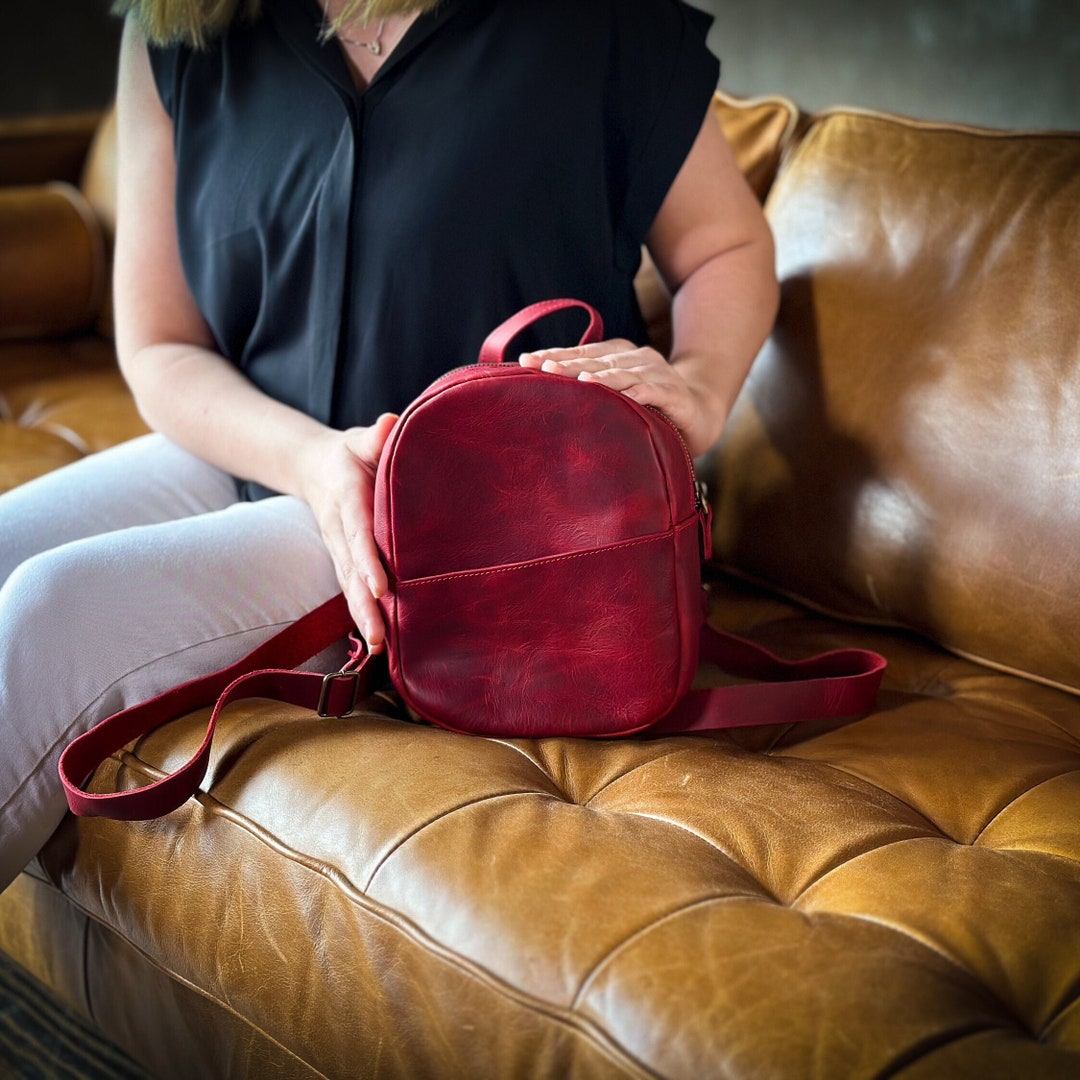 Soft Leather Mini Backpack Purse for Women, Handmade Leather Bag ...
