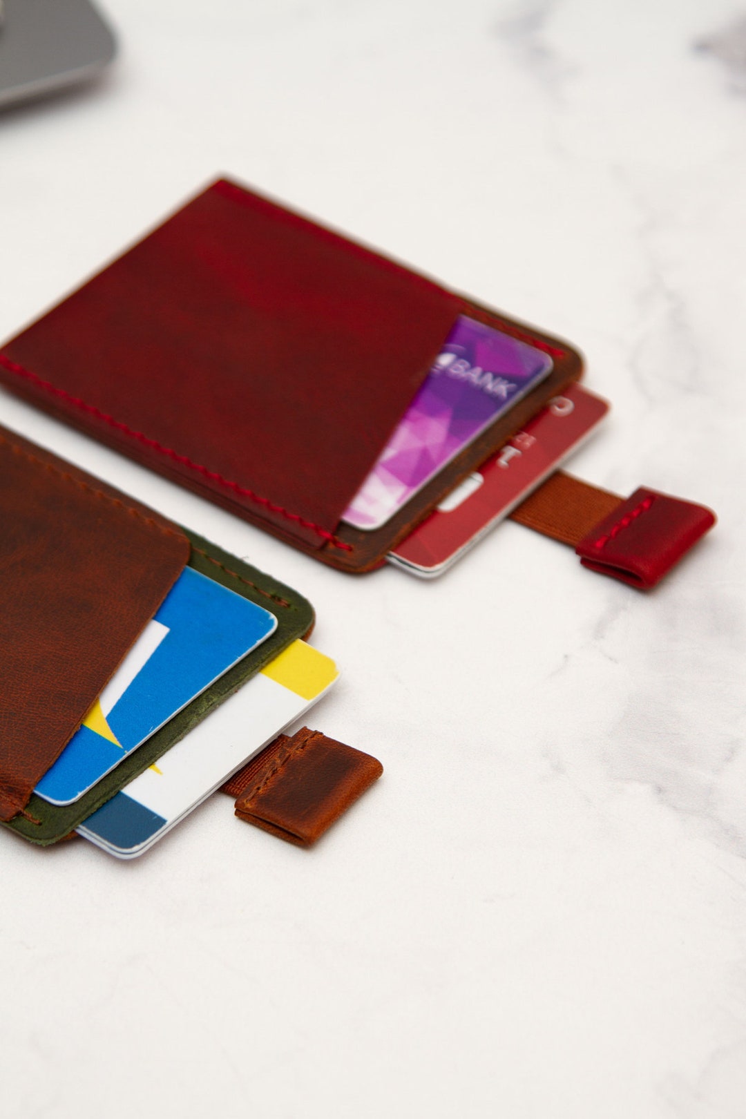 Personalized Slim Card Holder Wallet, Leather Pop-up Wallet, Custom ...