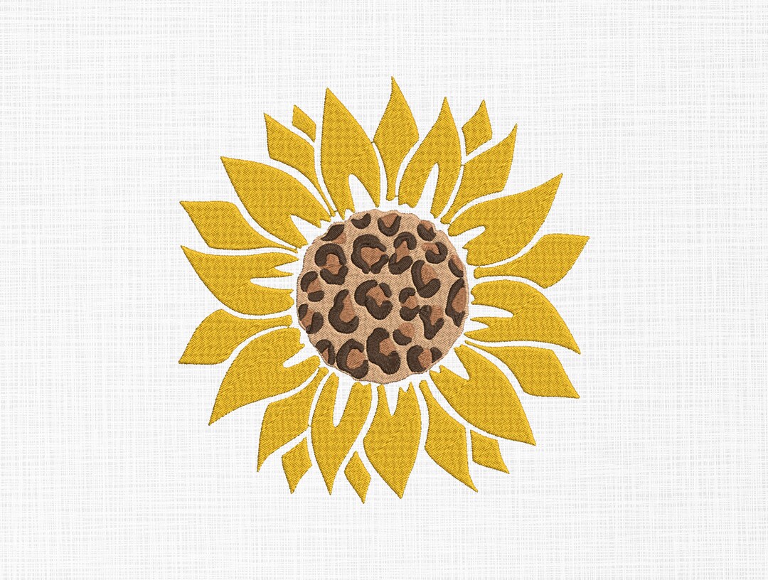 Sunflower Embroidery Design Leopard Skin Sunflower Embroidery Design ...