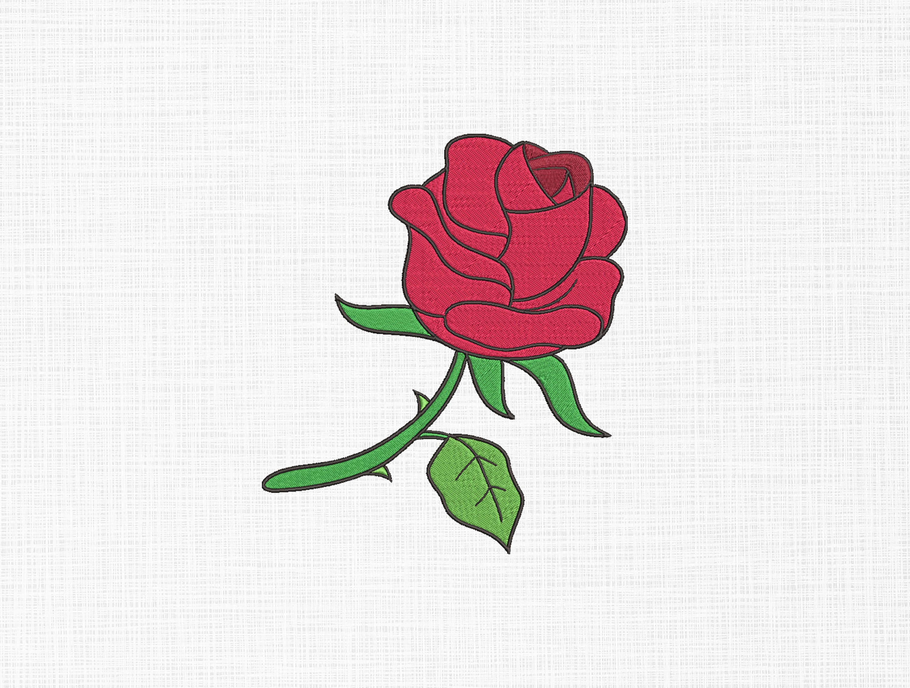 Rose Embroidery Design Flower Embroidery Design Red Flower - Etsy
