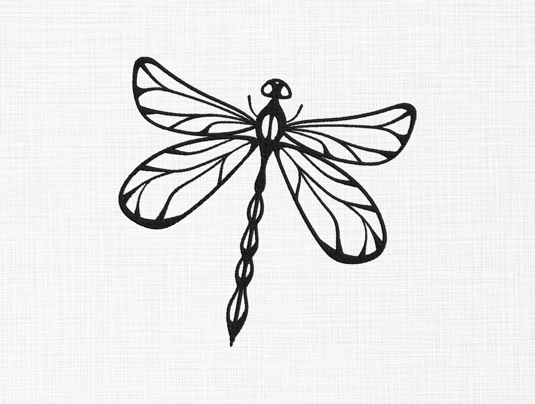 Dragonfly Embroidery Design Line Art Embroidery Designs Insects ...