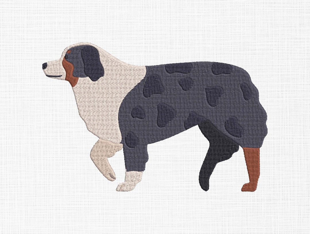 Australian Shepherd Embroidery Design Dog Embroidery Design Animals ...