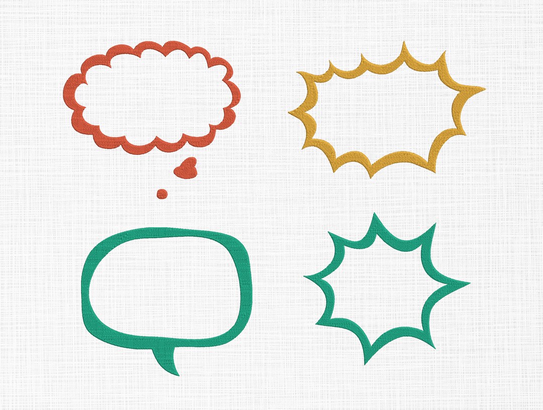 Speech Bubbles Bundle Embroidery Designs Shapes Embroidery Designs ...