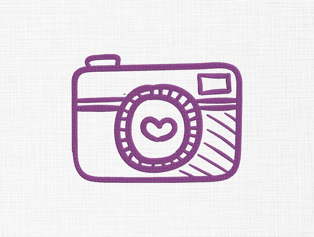 Camera Line Art Embroidery Design Mini Camera Embroidery Design Line ...