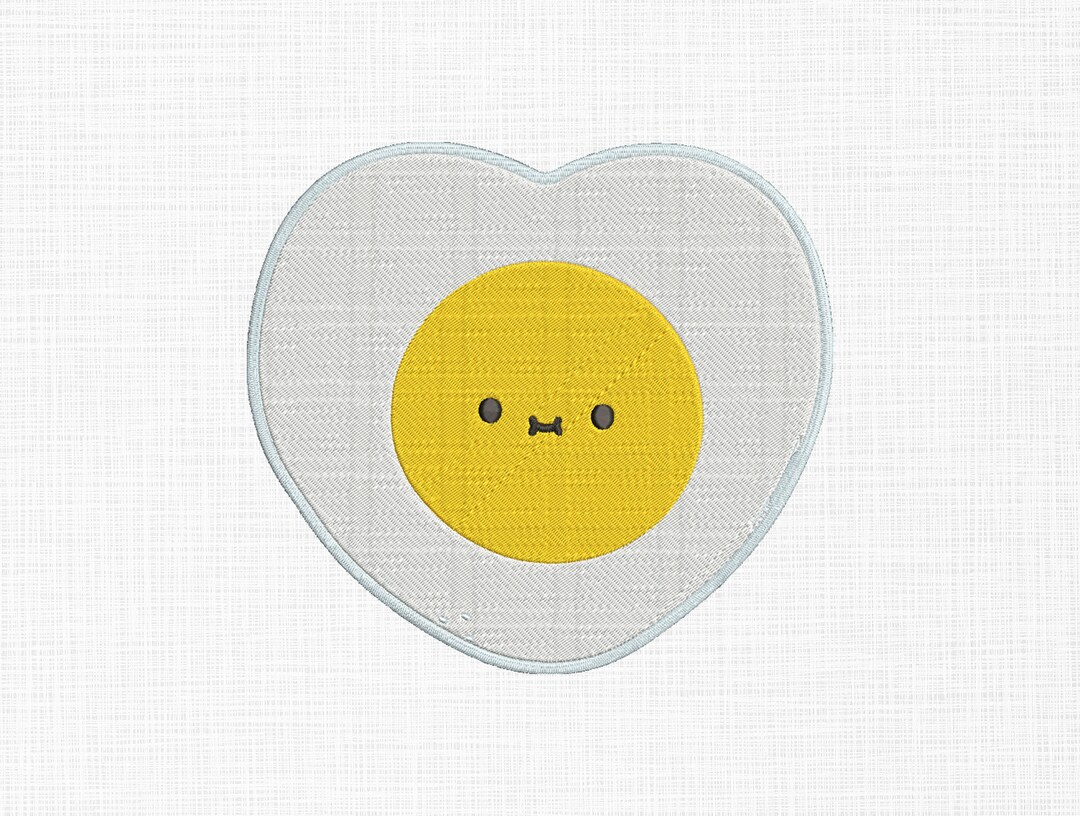 Heart Omelette Embroidery Design Cute Omelette Embroidery Design Food ...