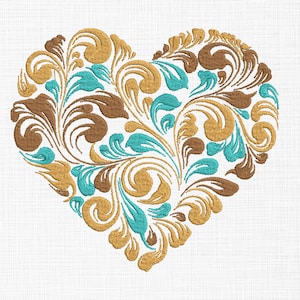 Ornament Heart Embroidery Design Heart Embroidery Designs Heart ...