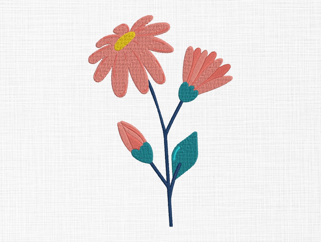 Flower Embroidery Design Flowers Embroidery Files Floral Embroidery ...