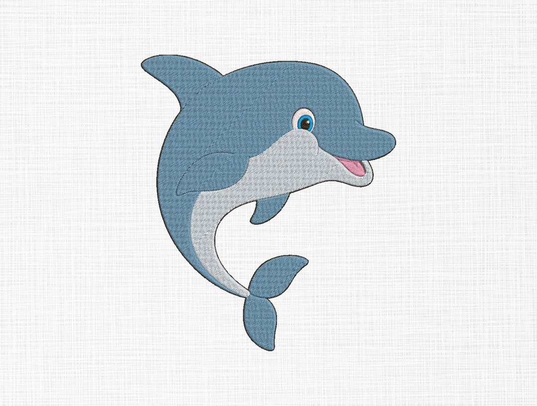 Cute Dolphin Embroidery Design Sea Animals Embroidery Design Dolphin ...