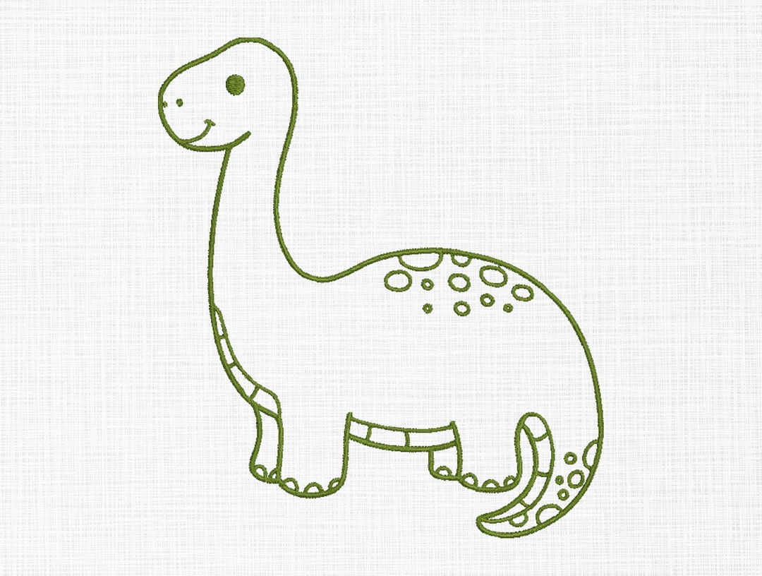 Cute Dinosaur Line Art Embroidery Design Line Art Embroidery Design ...
