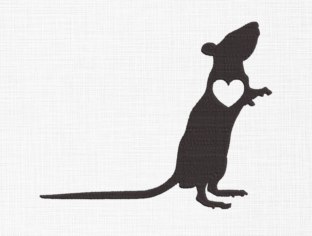 Rat Silhouette Embroidery Deign Rat Embroidery Design Silhouette ...