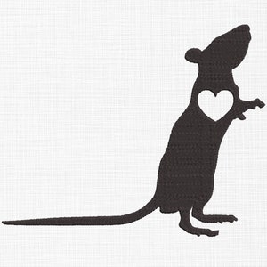 Rat Silhouette Embroidery Deign Rat Embroidery Design Silhouette ...