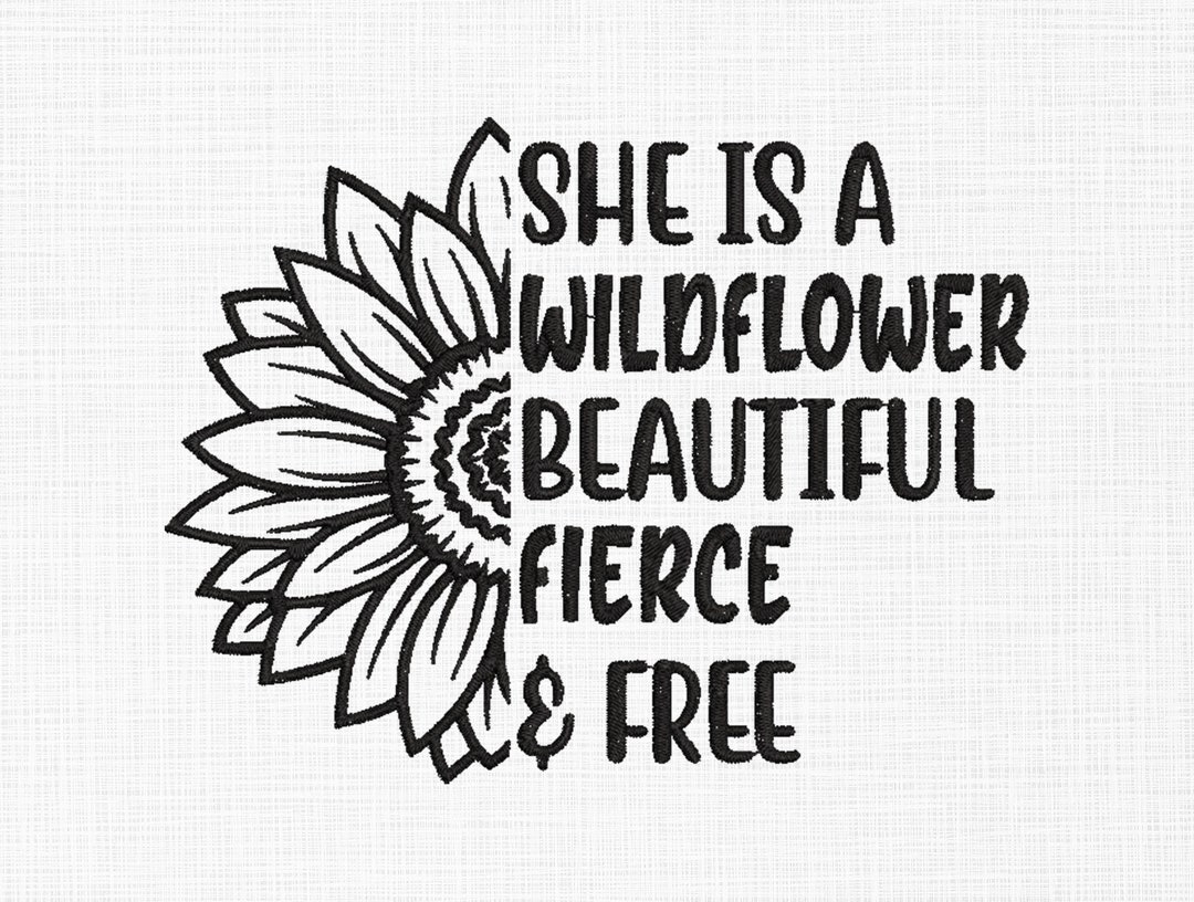Sunflower Embroidery Design Half Sunflower Embroidery Design Positive ...