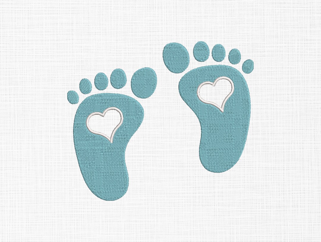 Baby Feet Embroidery Design Heart in Baby Feet Embroidery Design Kids ...