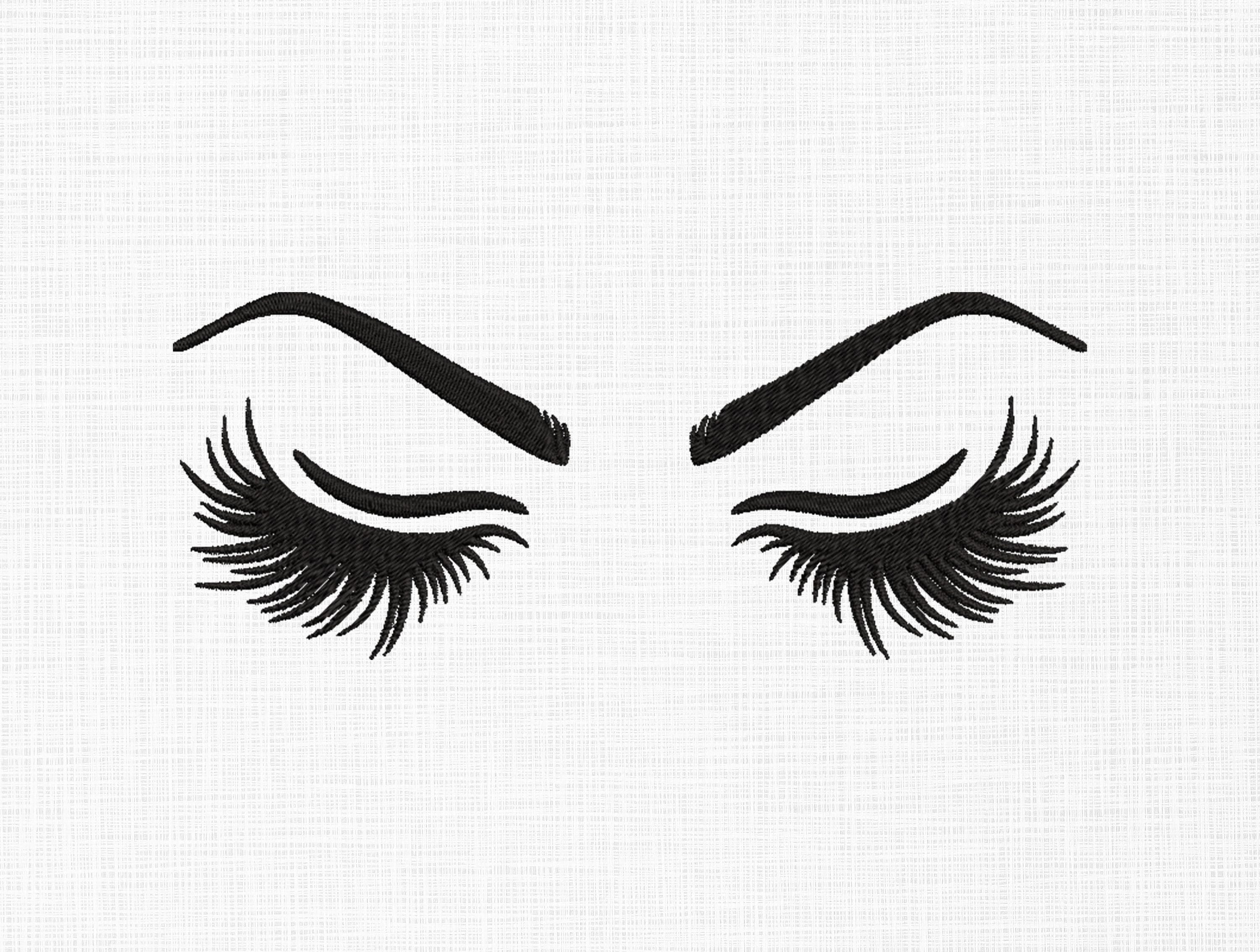Eyelashes Embroidery Design Women Eyebrow and Eyelashes Embroidery ...