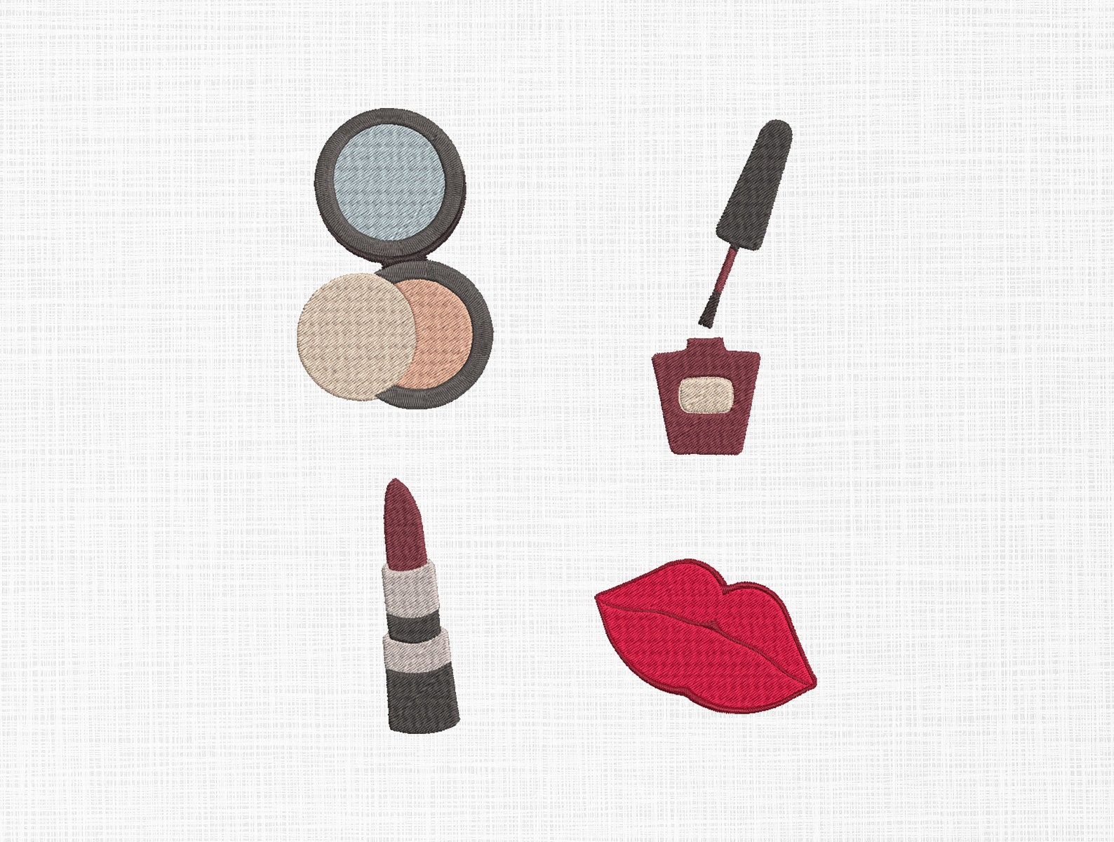 Make up Bundle Embroidery Designs Lipstick Embroidery Design Mini ...