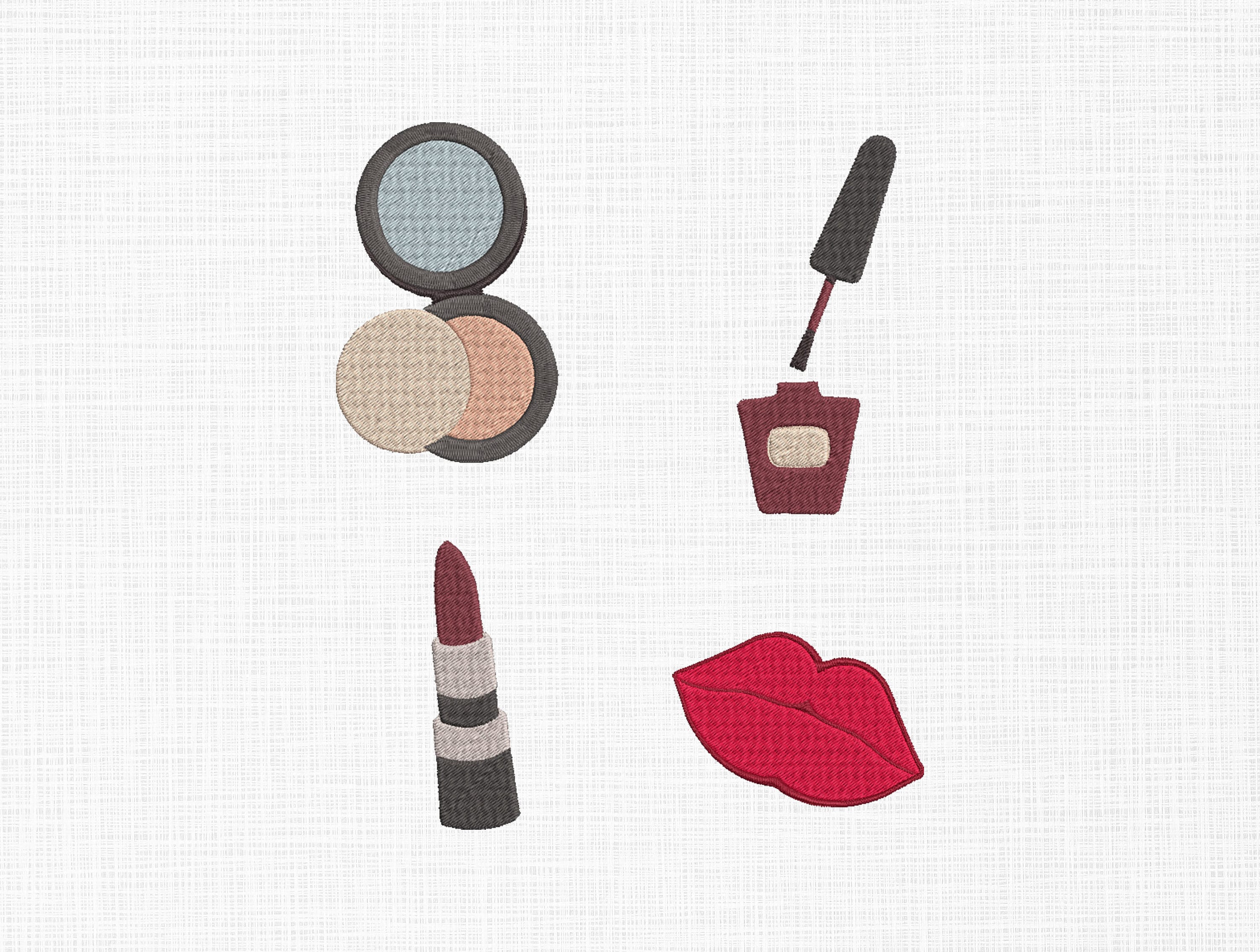 Make up Bundle Embroidery Designs Lipstick Embroidery Design Mini ...