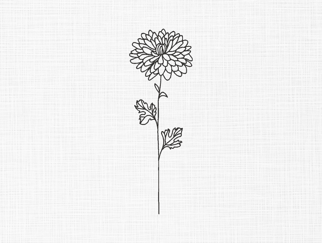Chrysanthemum Embroidery Design November Birth Flower Embroidery Design ...