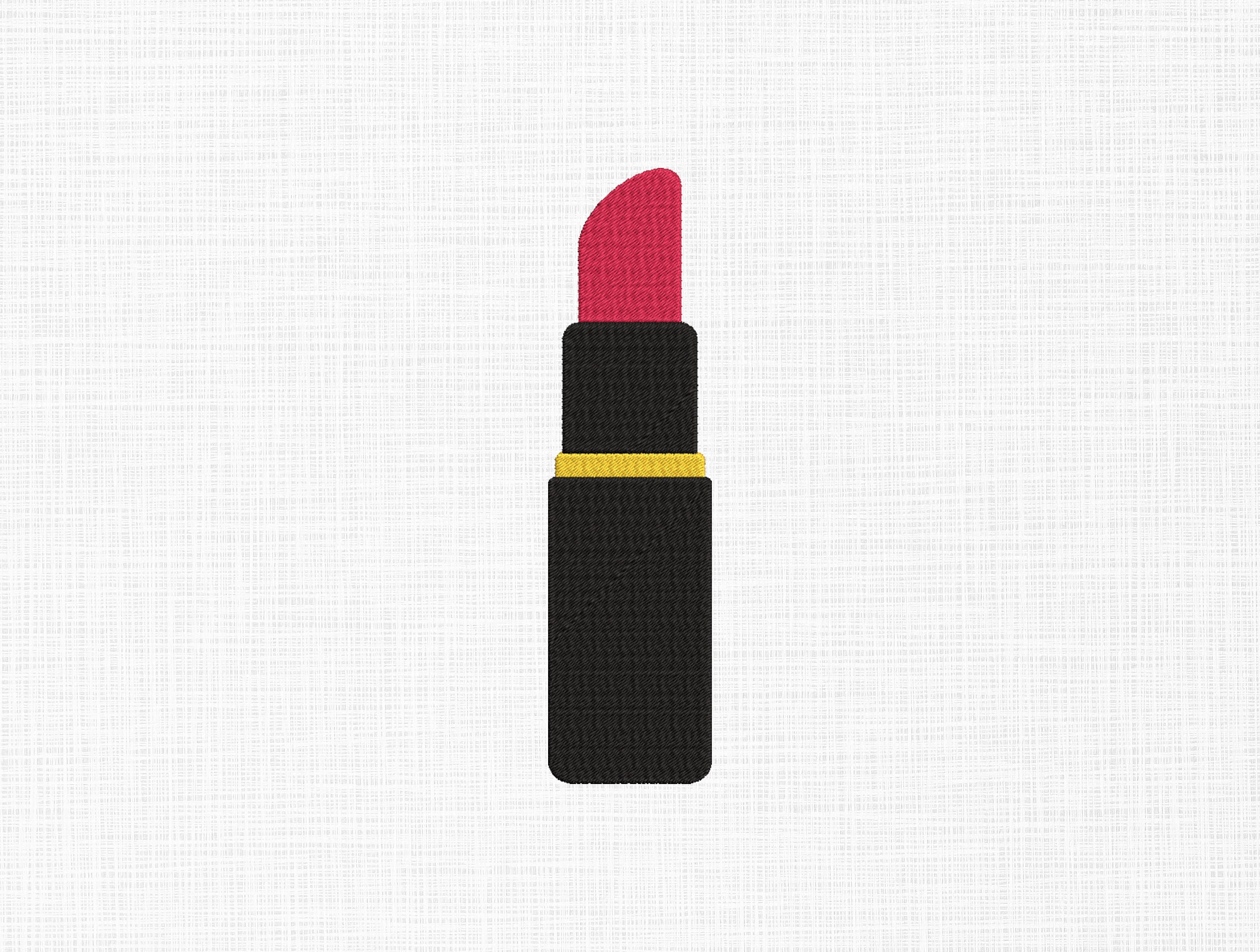 Lipstick Embroidery Design Pink Lipstick Embroidery Design Make up ...