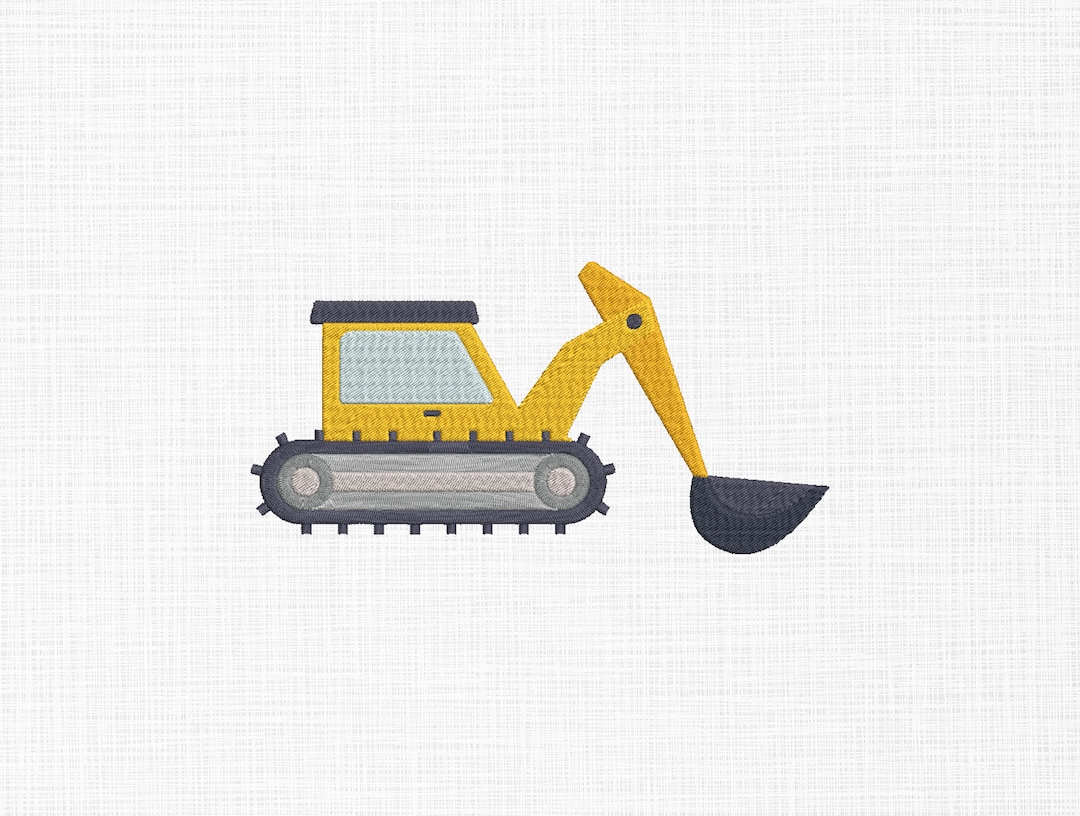 Mini Excavator Embroidery Design Bulldozer Embroidery Design ...