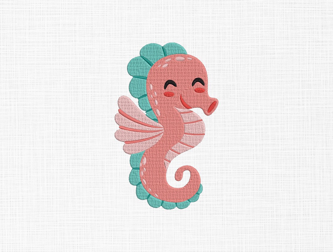 Cute Seahorse Embroidery Design Baby Seahorse Embroidery Design Sea ...