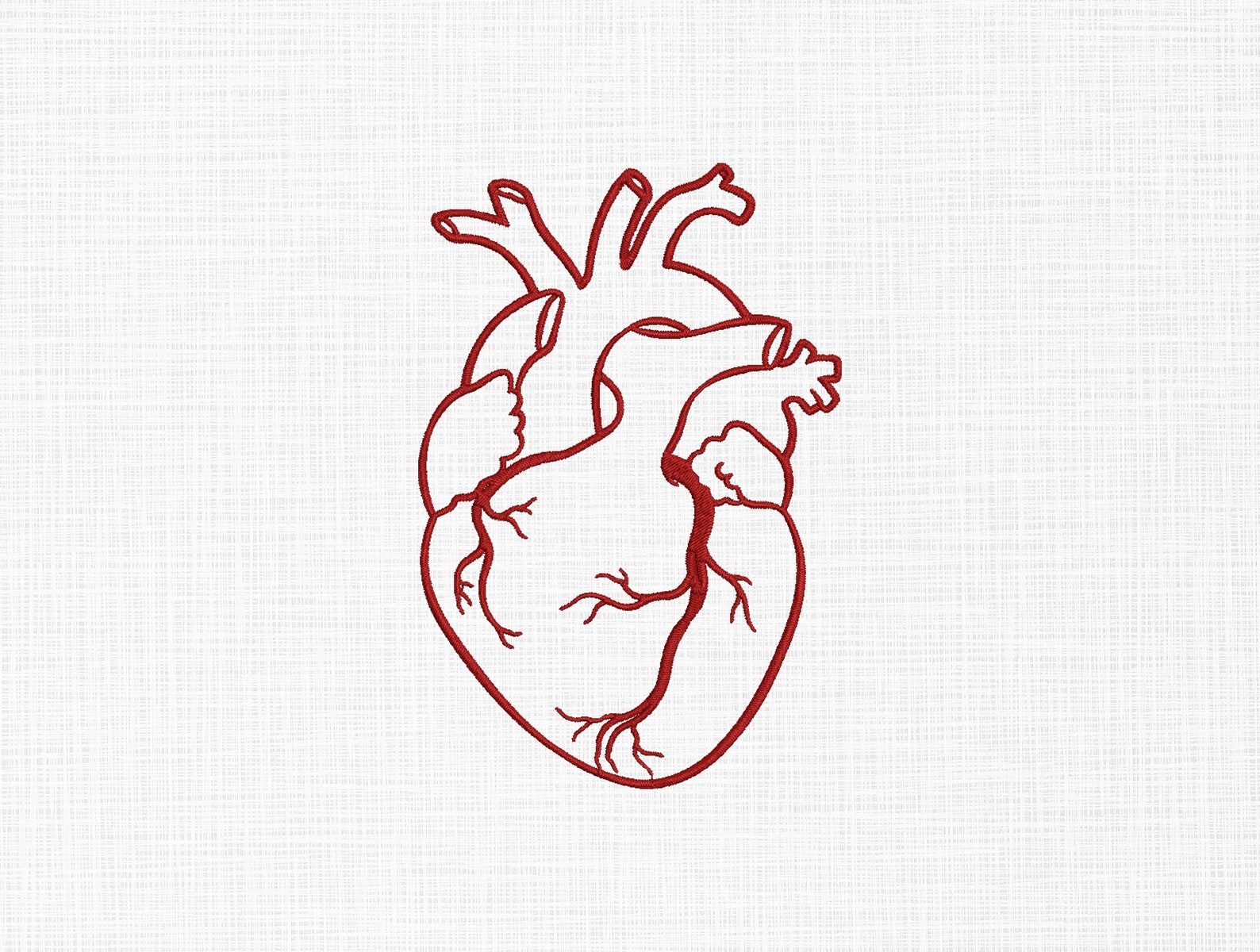 Human Heart Line Art Embroidery Design Human Heart Embroidery Design ...