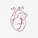 Human Heart Line Art Embroidery Design Human Heart Embroidery Design ...