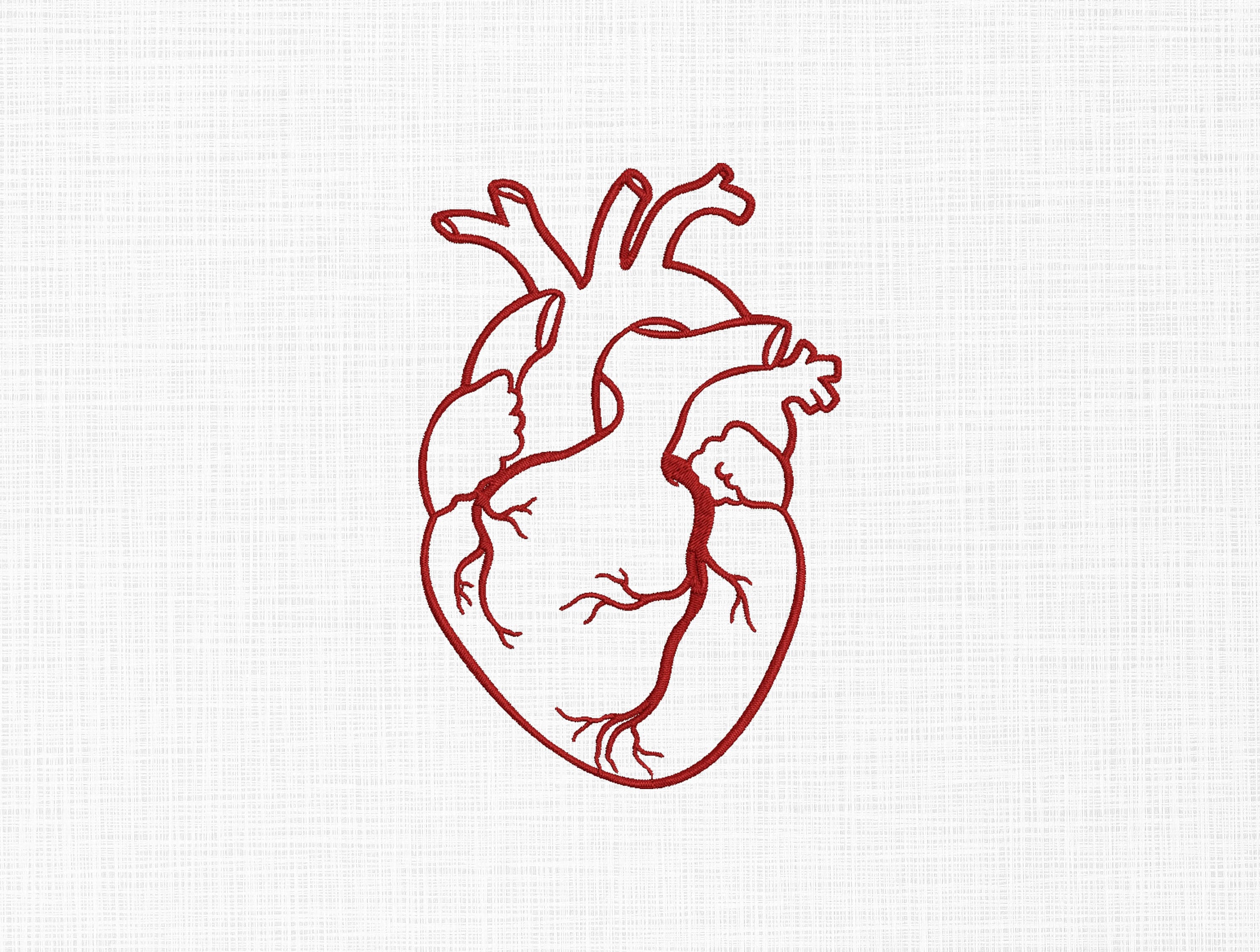 Human Heart Line Art Embroidery Design Human Heart Embroidery Design ...