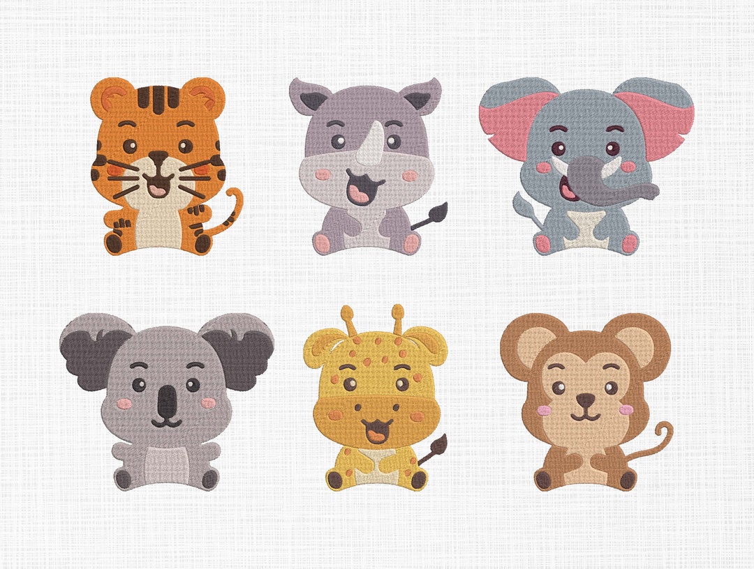 Cute Baby Animals Bundle Embroidery Designs Mini Animals Embroidery ...