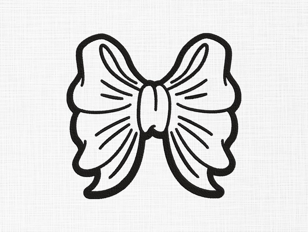 Bow Embroidery Design Bow Line Art Embroidery Design Bow Embroidery ...