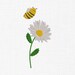 Daisy Flower With Bee Embroidery Design Daisy Embroidery Design Flowers ...
