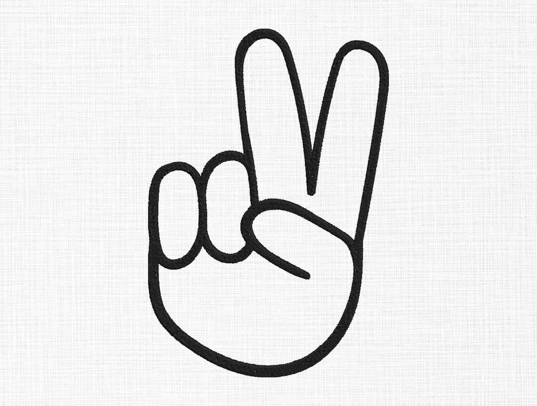 Peace Sign Hand Embroidery Design Peace Sign Embroidery Design Machine ...