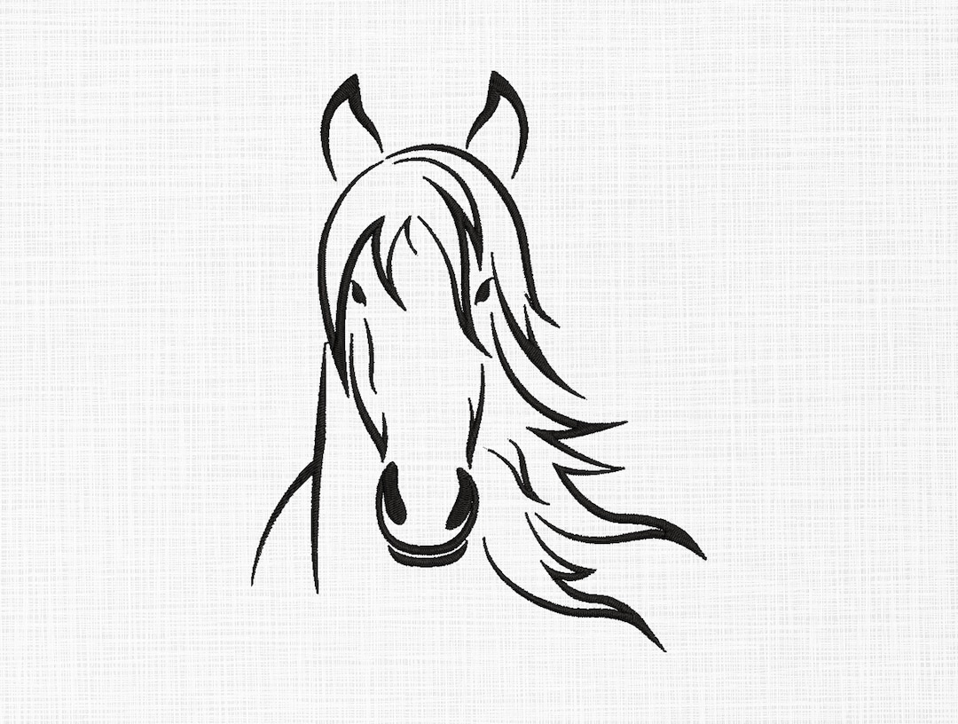 Horse Line Art Embroidery Design Horse Embroidery Design Line Art ...