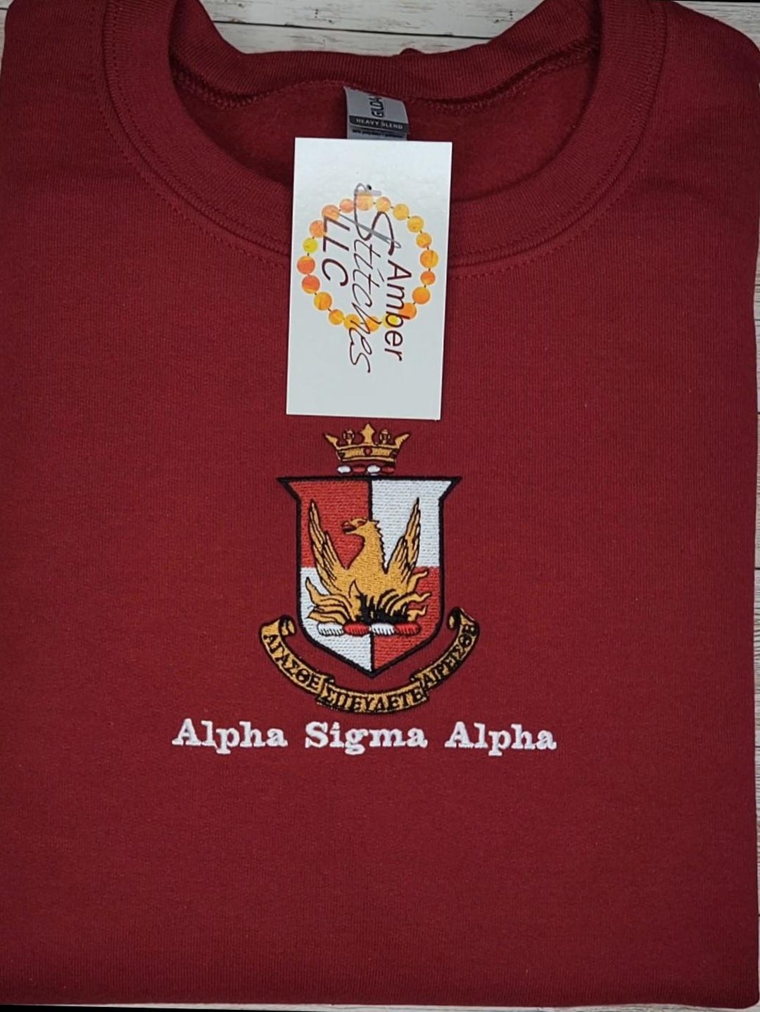 Alpha Sigma Alpha Embroidered Crest Sorority Sweatshirt - Etsy