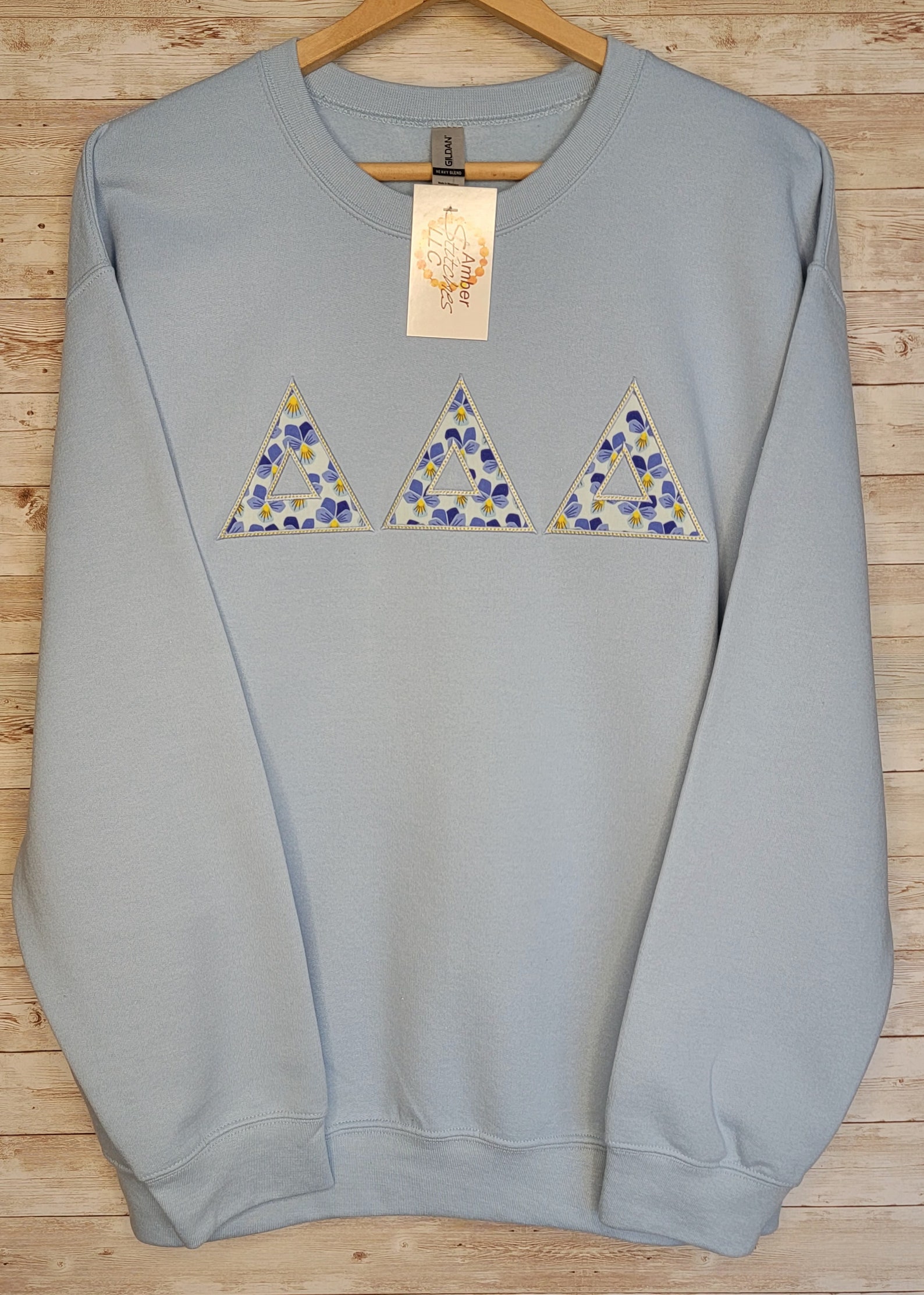 Delta Delta Delta Embroidered Applique Sweatshirt - Sorority Gift - Etsy