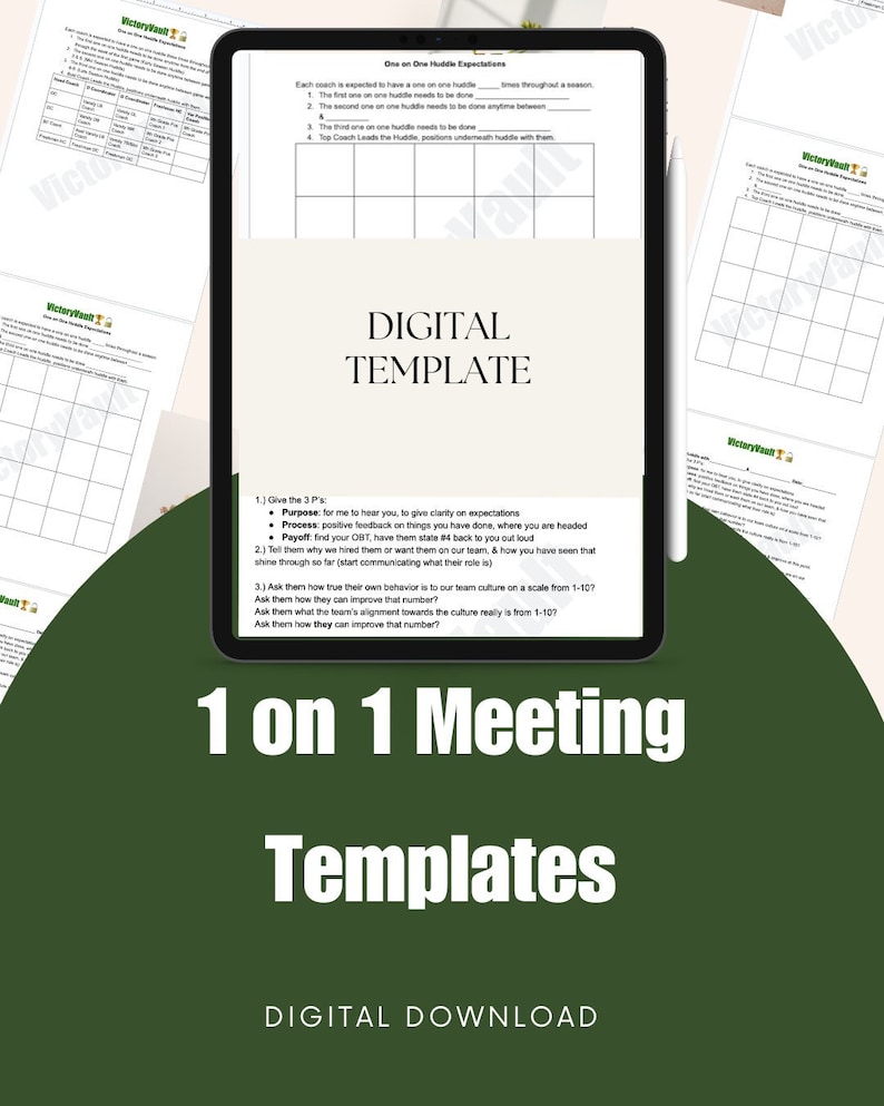 One on One (1 on 1) Meeting Template for Coaches, Teachers ...